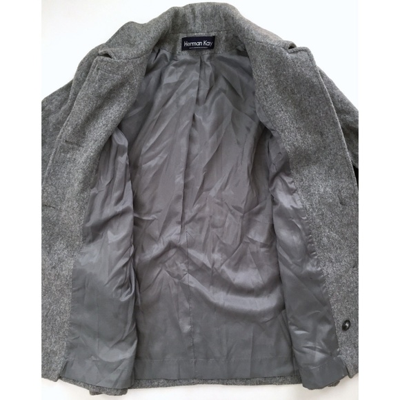 Herman Kay | Jackets & Coats | Euc Herman Kay Gray Wool Blend Coat ...